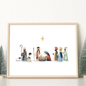 Printable Nativity Art | Christmas Nativity Scene | Birth of Christ ...