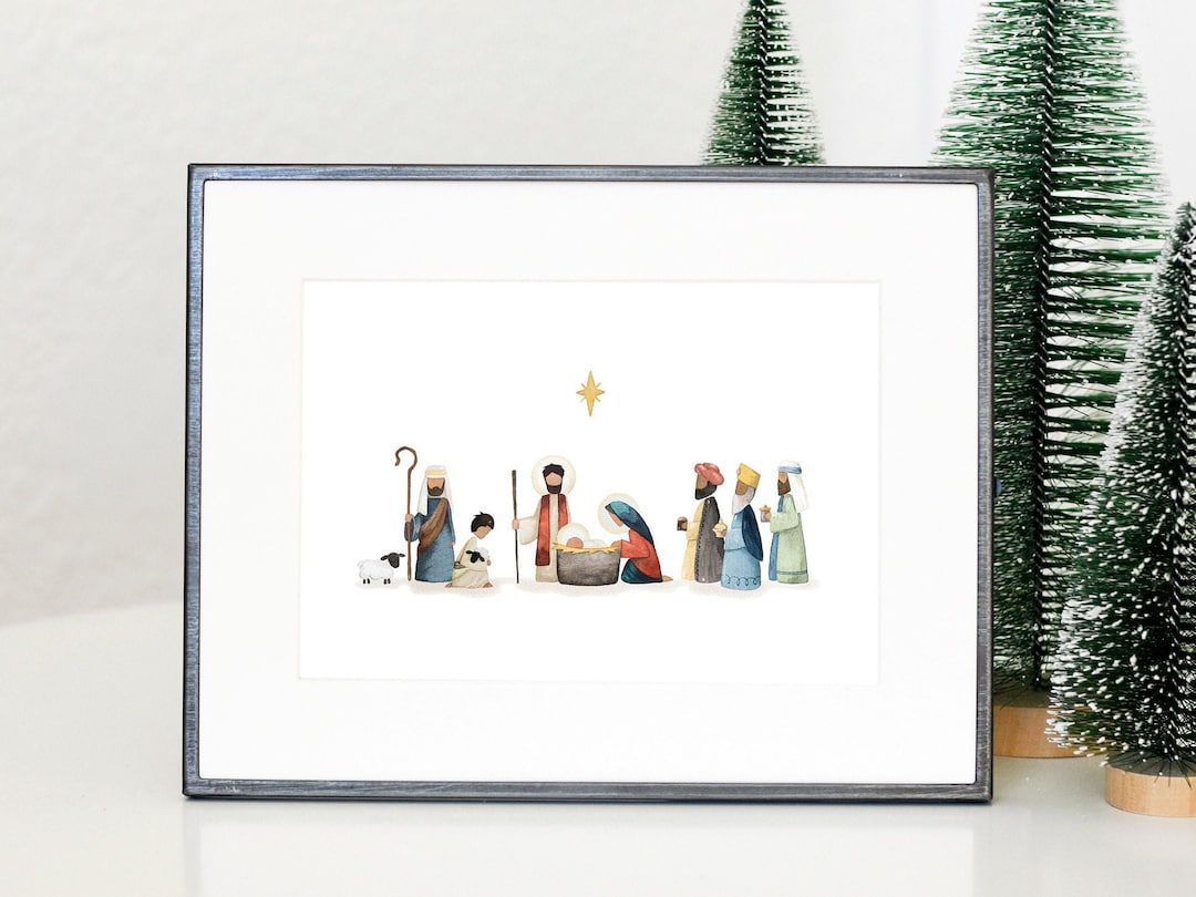 Printable Nativity Art | Christmas Nativity Scene | Birth of Christ ...