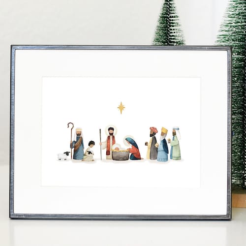 Nativity Christmas Religious Artwork Birth of Jesus Christian - Etsy