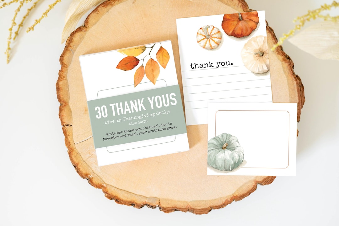 30 Thank Yous November Gratitude Challenge | Printable Fall Thank You ...