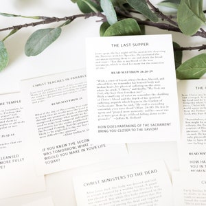 LDS Holy Week Study Cards | Printable Easter Story | LDS Easter Advent ...