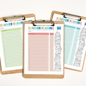 Summer Reading Chart, Reading Tracker, Summer Reading List, Reading Log ...