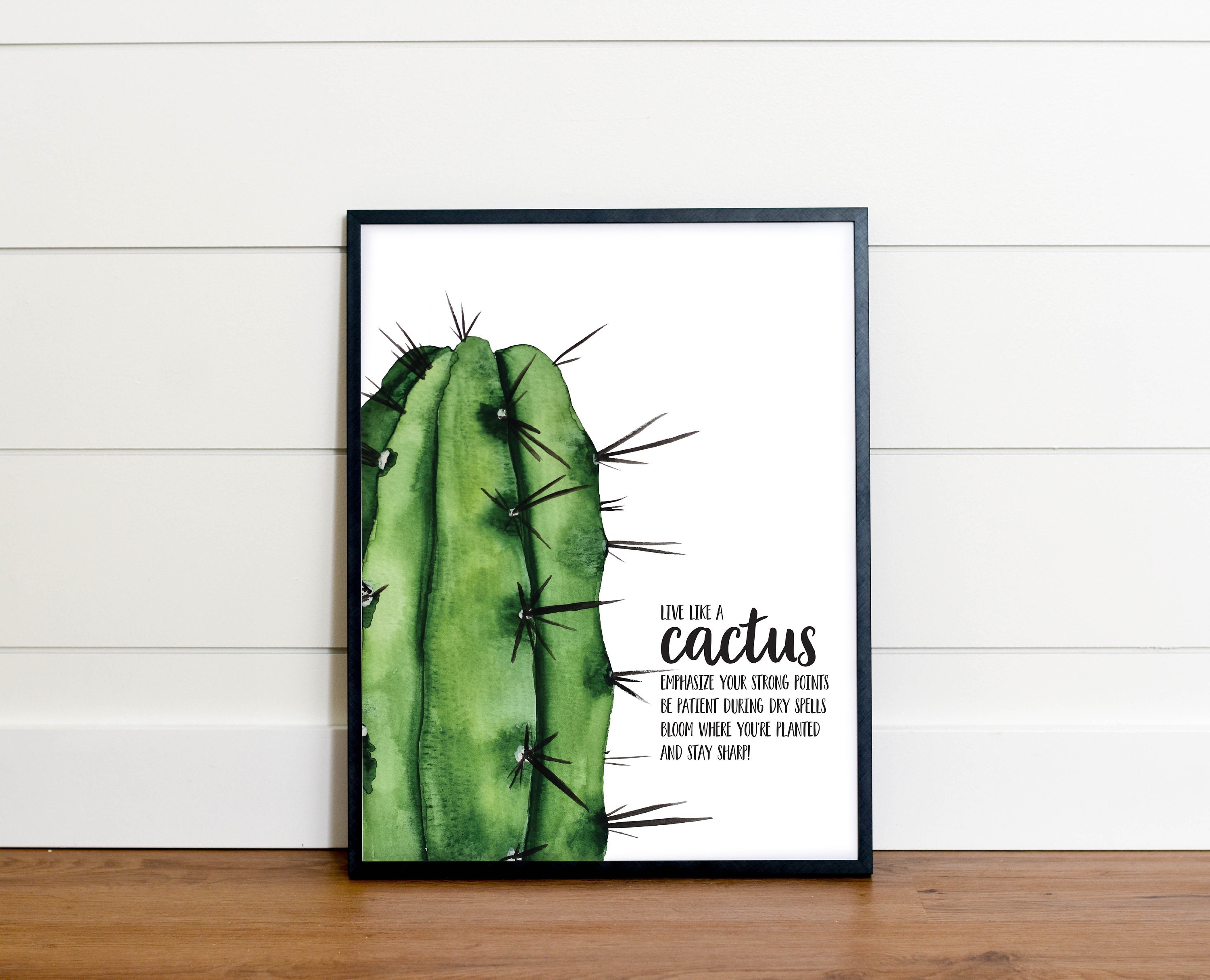 Live Like a Cactus Watercolor Print. Printable wall art for | Etsy