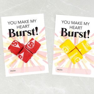 Printable Starburst Valentine Cards | Valentine Treat Topper ...