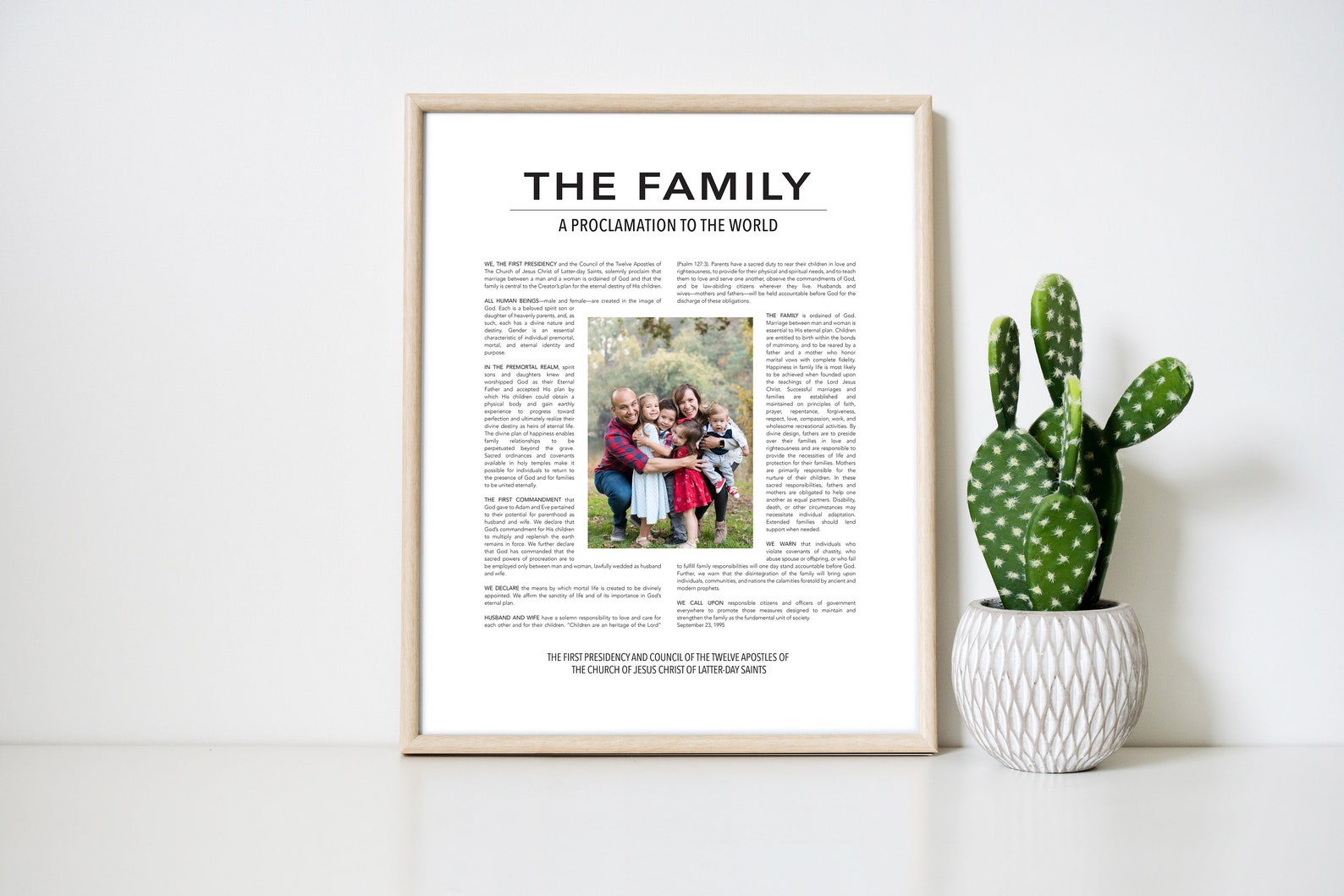 Family Proclamation With Photo Printable | LDS Wall Art | Personalized ...