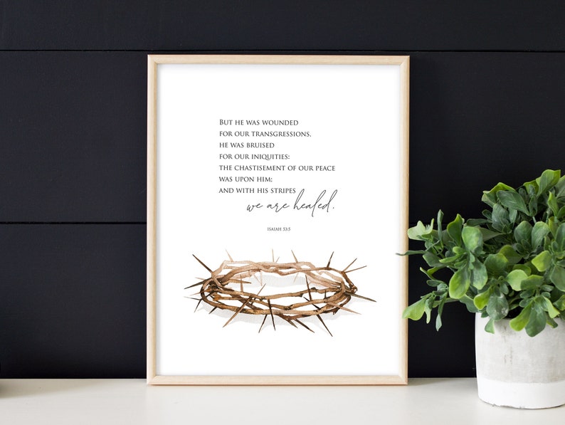 Isaiah 53 Crown of Thorns Printable LDS Art Easter Art | Etsy