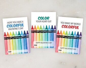 Crayon Valentine Printable - Etsy