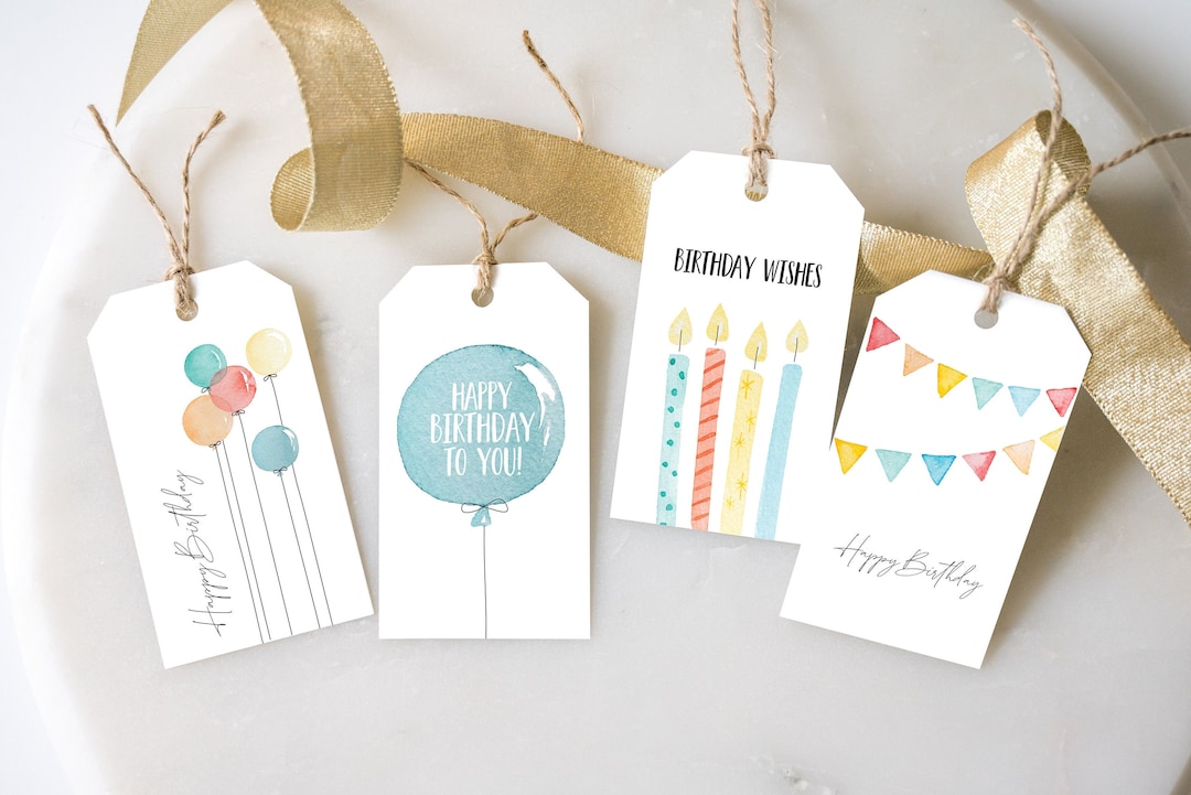 Printable Birthday Tags Set | Happy Birthday Gift Tags | Birthday ...
