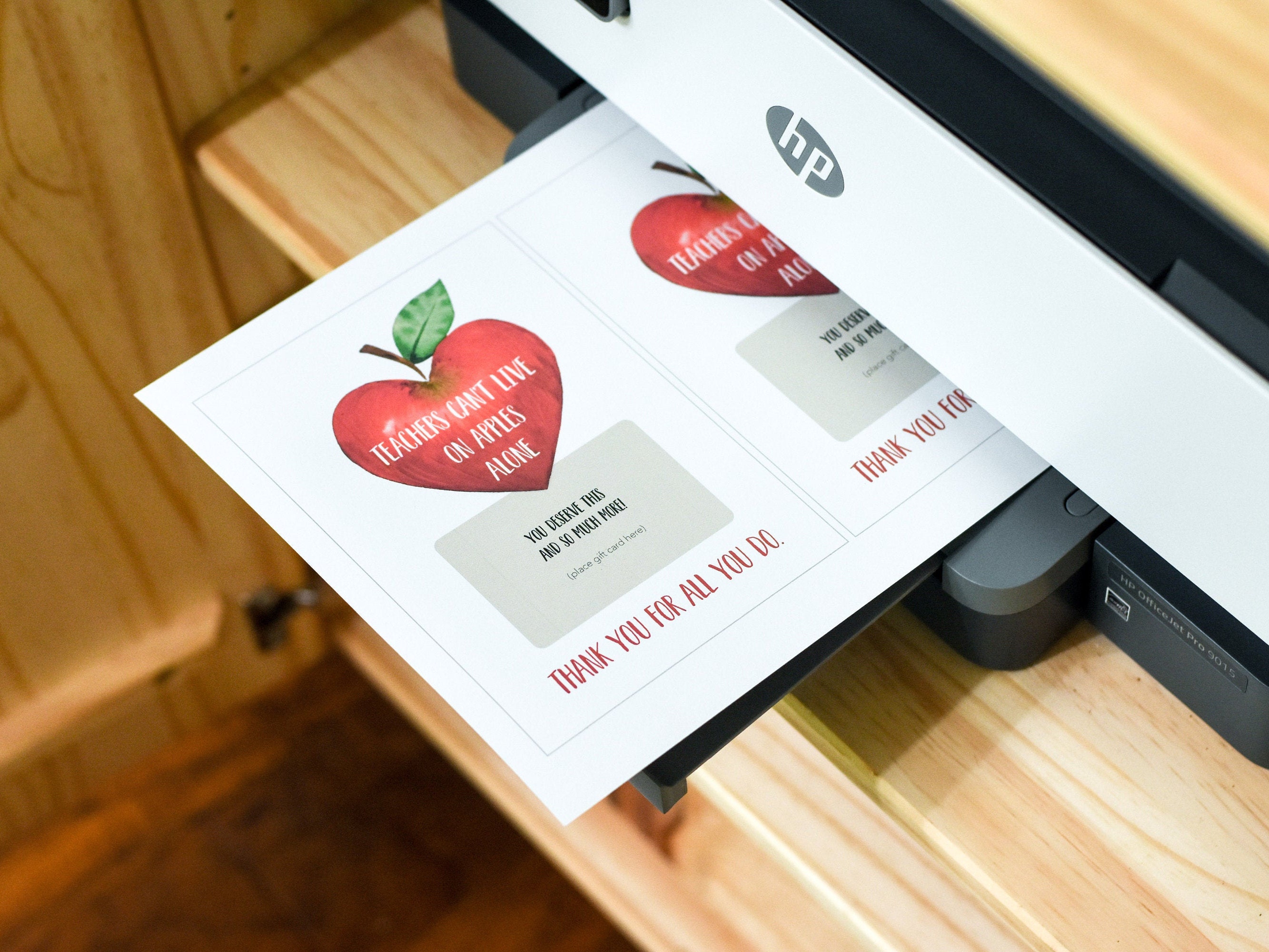 Teacher Appreciation Gift Card Holder, Apple Design (digital Download ...