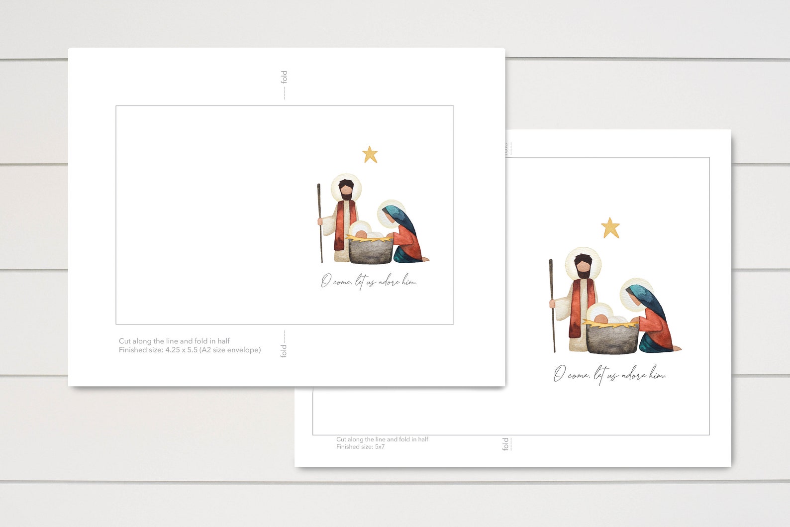 Watercolor Nativity Printable Card Christmas Card Holiday - Etsy