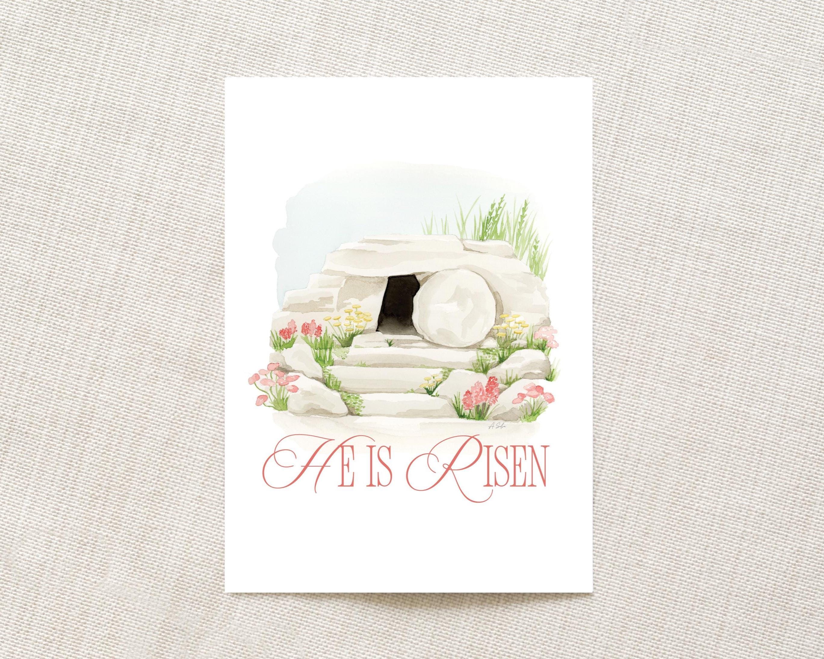 He is Risen Printable Easter Decor | Empty Tomb Painting | Christian ...