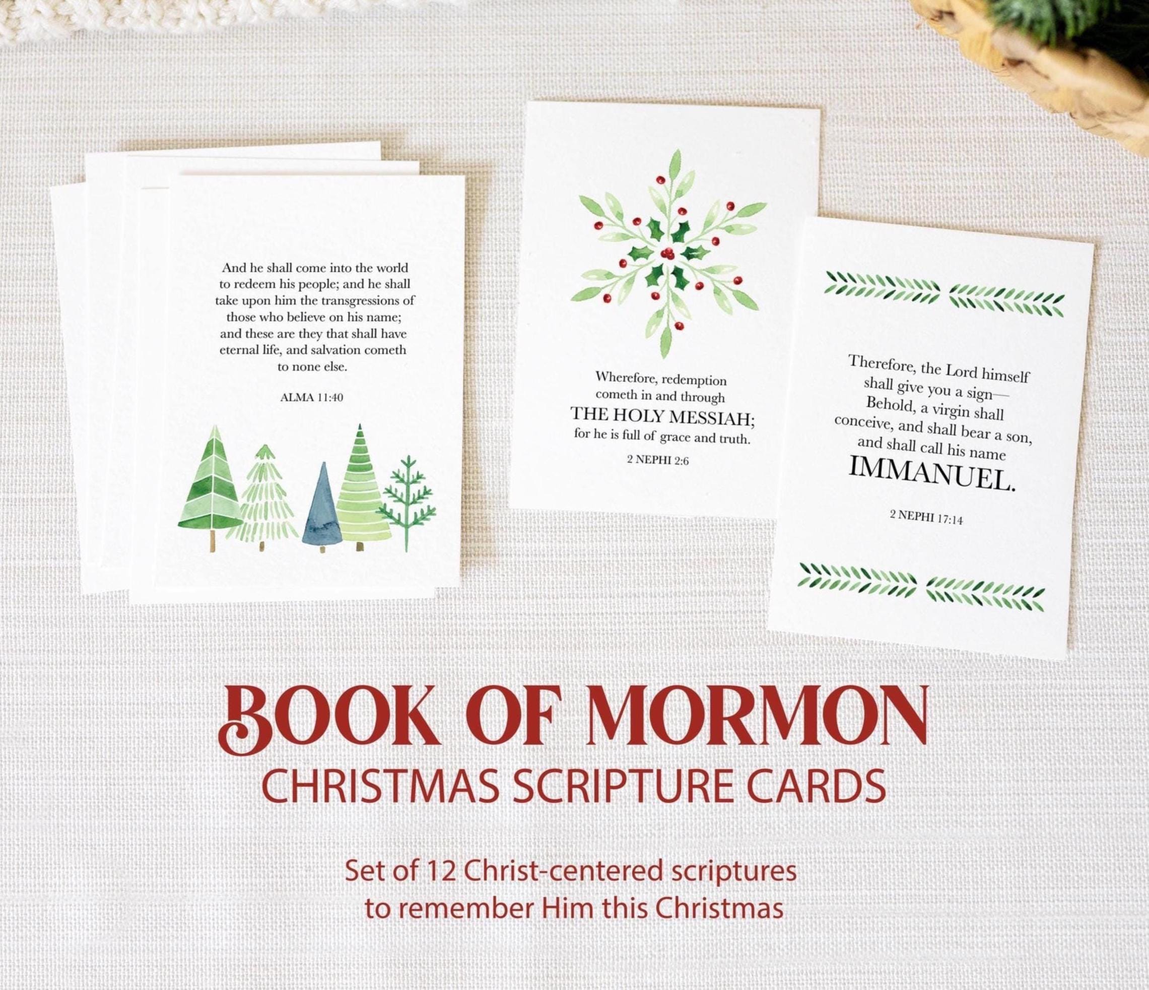 Book of Mormon Christmas Scripture Cards | LDS Printable (digital ...