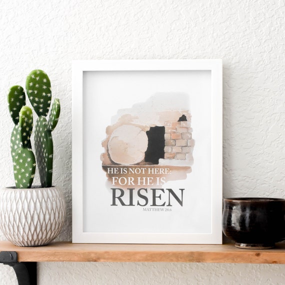 He is Not Here He is Risen Easter Sign. Printable Christian | Etsy