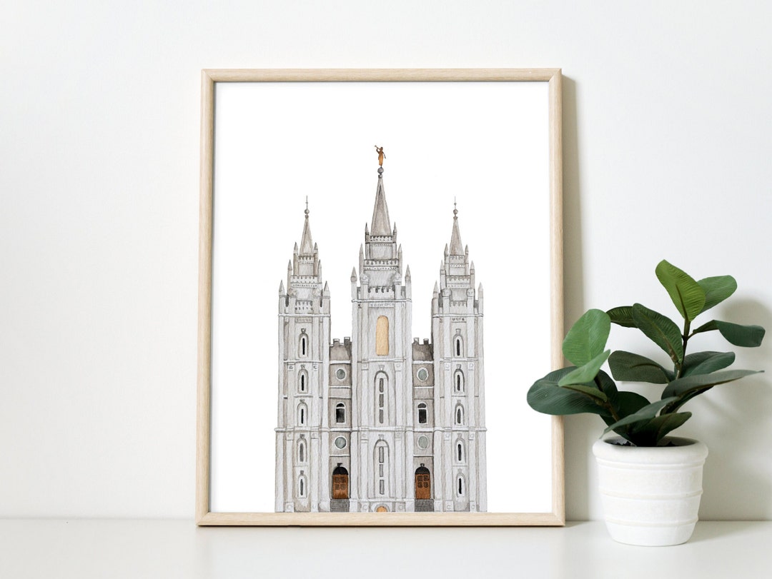 Salt Lake Temple, LDS Temple Print, Printable LDS Art, Watercolor ...
