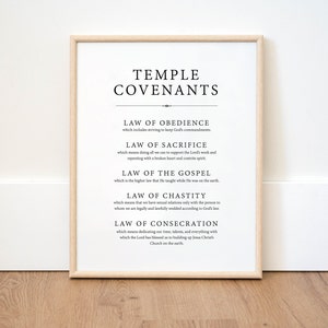 Temple Covenants Print | Printable LDS Art | LDS Wall Art | LDS Poster ...