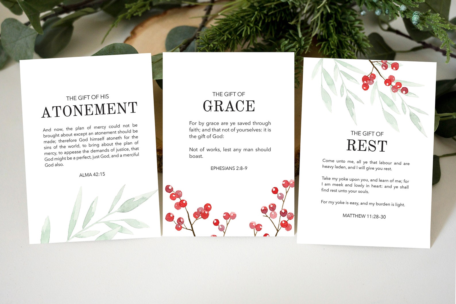 LDS 25 Gifts of Christ Christmas Advent | LDS Scripture Card Set ...
