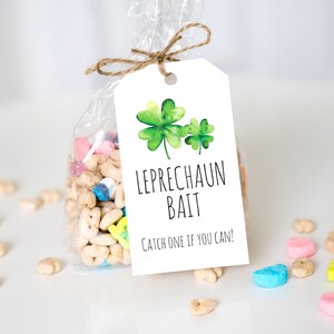 Leprechaun Bait, Printable Tag, St Patricks Day Tag, Shamrock Tag ...