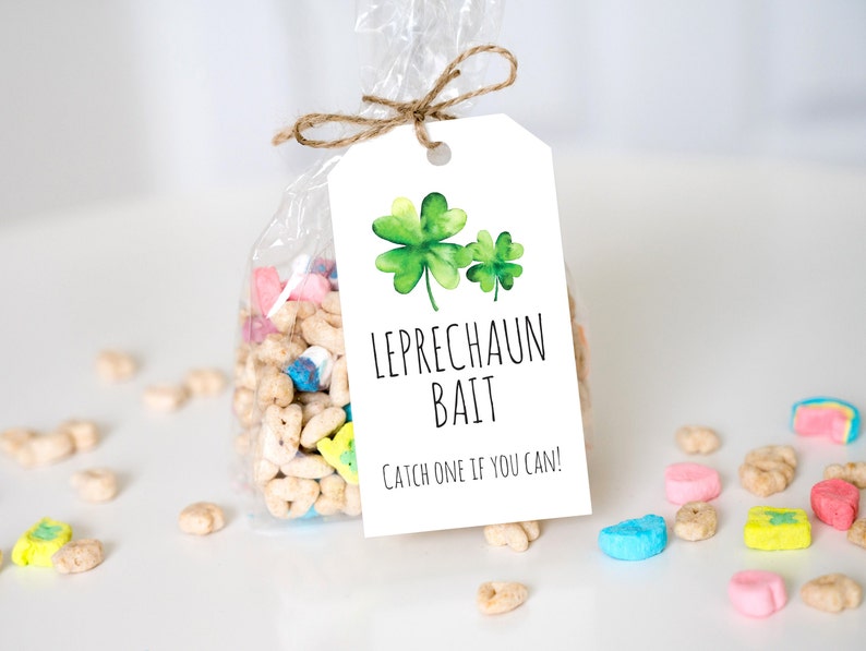 Leprechaun Bait Printable Tag St Patricks Day Tag Shamrock | Etsy