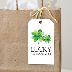 Lucky to Have You, Printable Gift Tag, St. Patrick's Day Tag, Shamrock ...