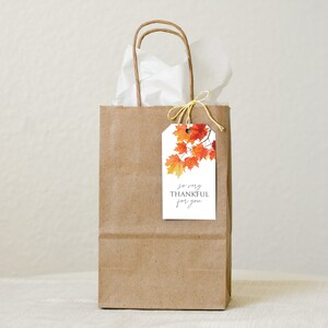 Thank You Gift Tag, Thanksgiving Tag, Printable Fall Tag, Grateful ...