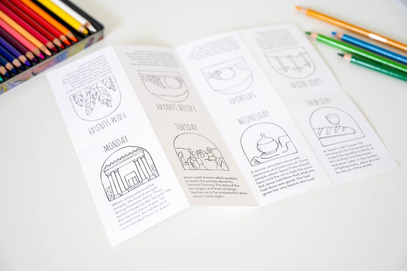 LDS Holy Week Mini Coloring Book | Easter Activity (digital Download ...