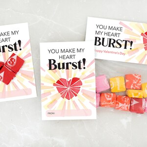 Printable Starburst Valentine Cards | Valentine Treat Topper ...