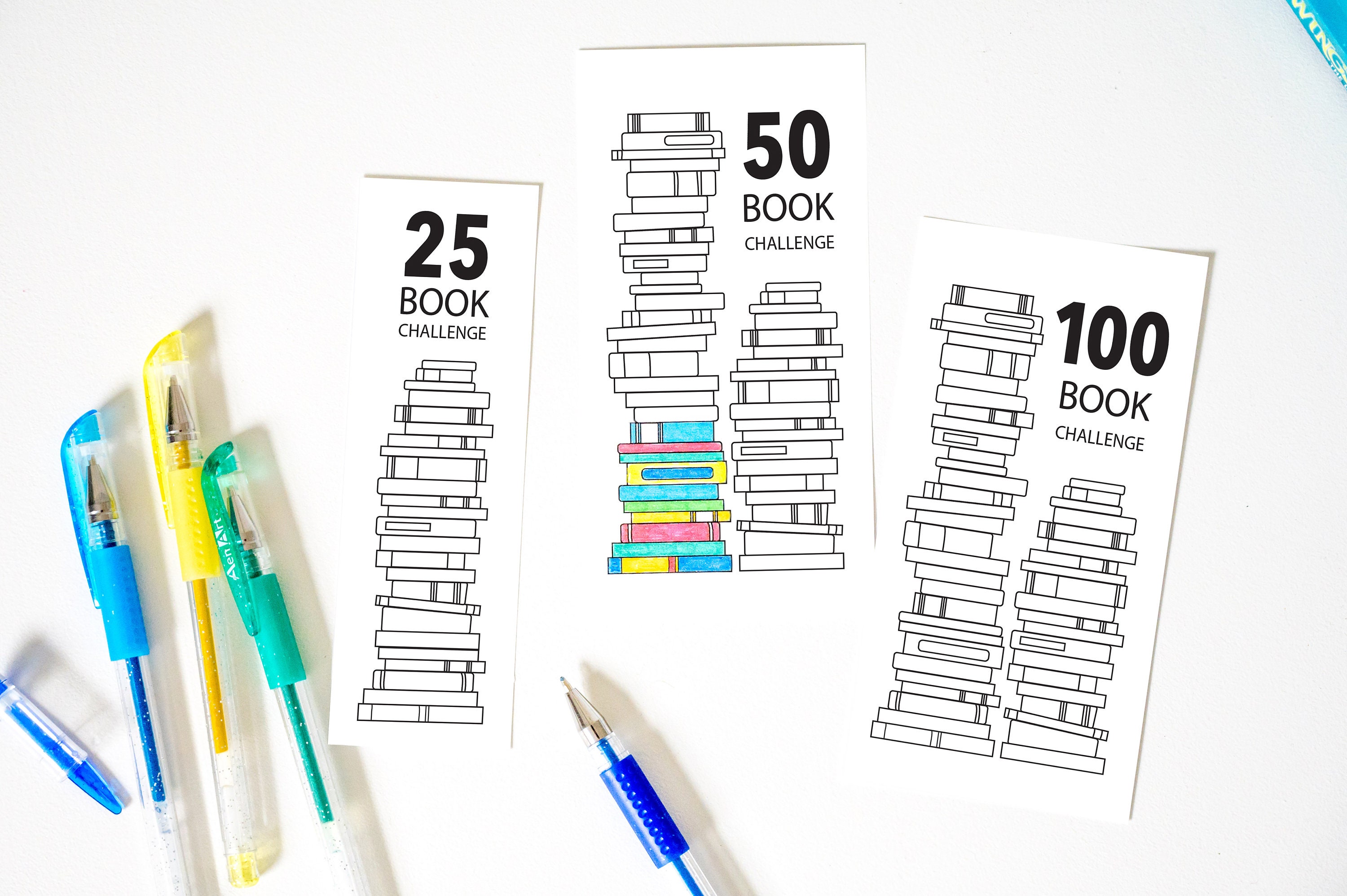 Printable Book Challenge Bookmark | Reading Tracker (digital Download ...