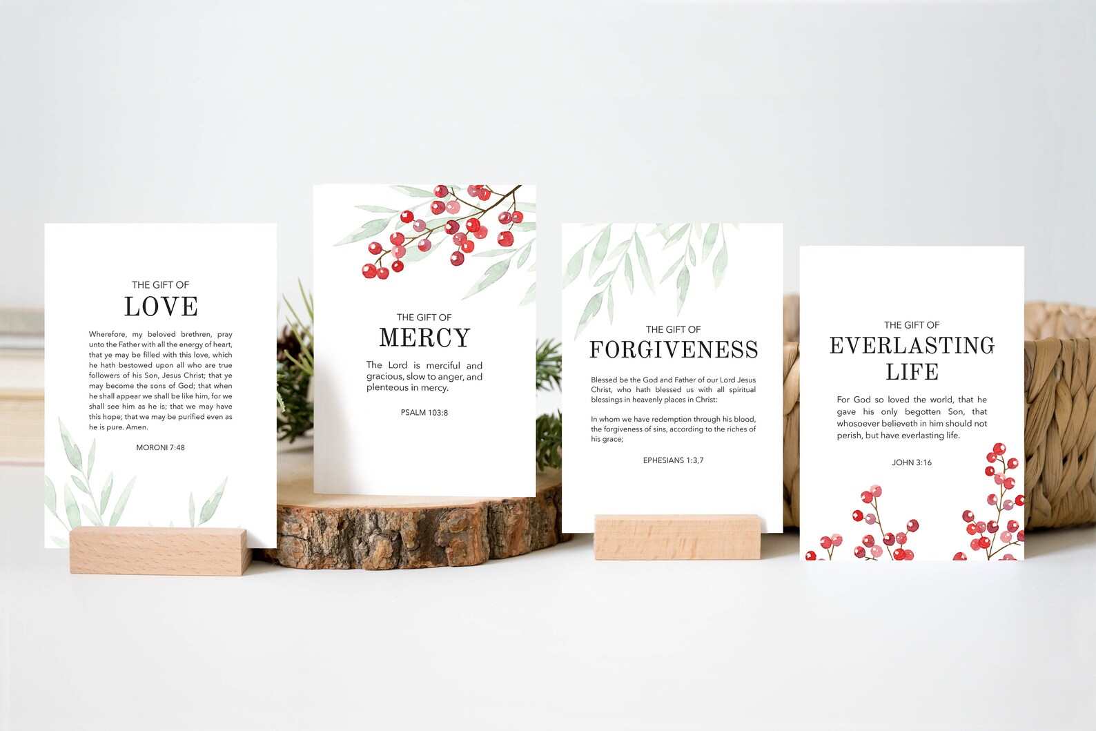 LDS 25 Gifts of Christ Christmas Advent | LDS Scripture Card Set ...