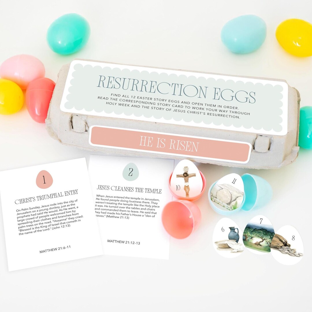 Resurrection Eggs | Printable Easter Story Eggs and Cards for Teaching ...