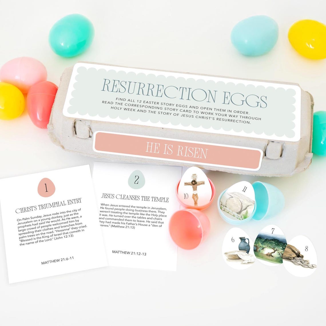 Resurrection Eggs | Printable Easter Story Eggs and Cards for Teaching ...