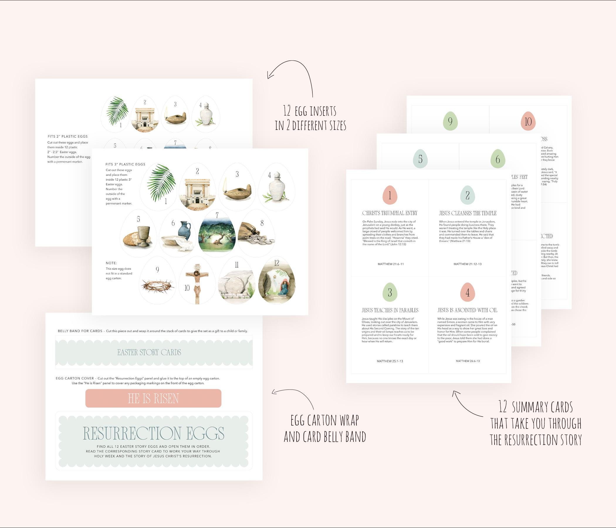 Resurrection Eggs | Printable Easter Story Eggs and Cards for Teaching ...