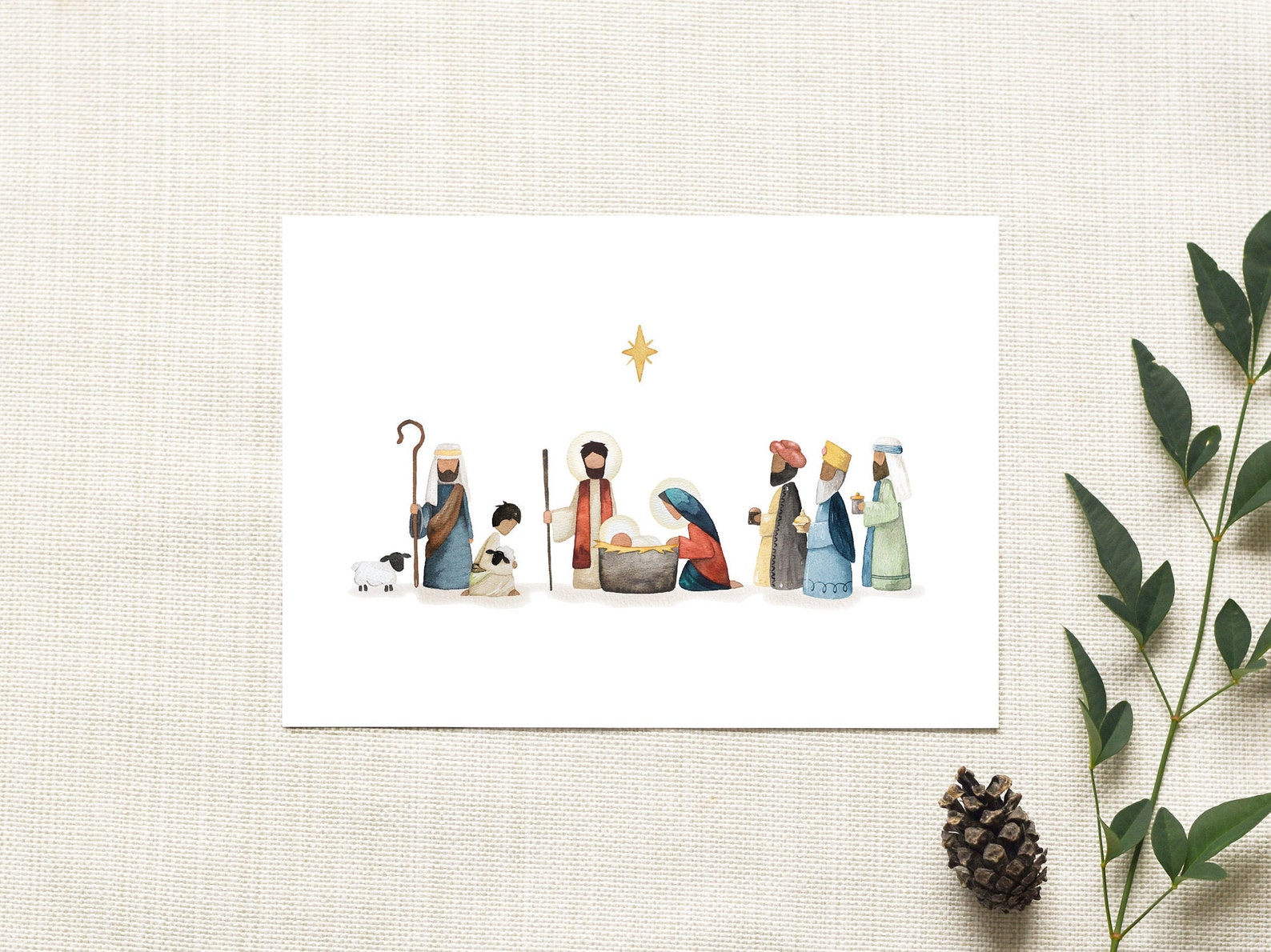 Printable Nativity Art Christmas Nativity Scene Birth of - Etsy