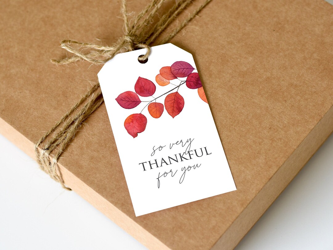 Thank You Gift Tag, Thanksgiving Tag, Printable Fall Tag, Thankful for ...