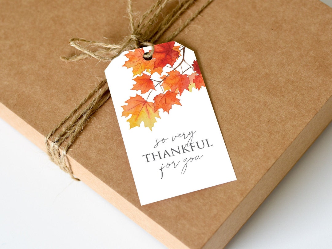 Thank You Gift Tag, Thanksgiving Tag, Printable Fall Tag, Grateful ...