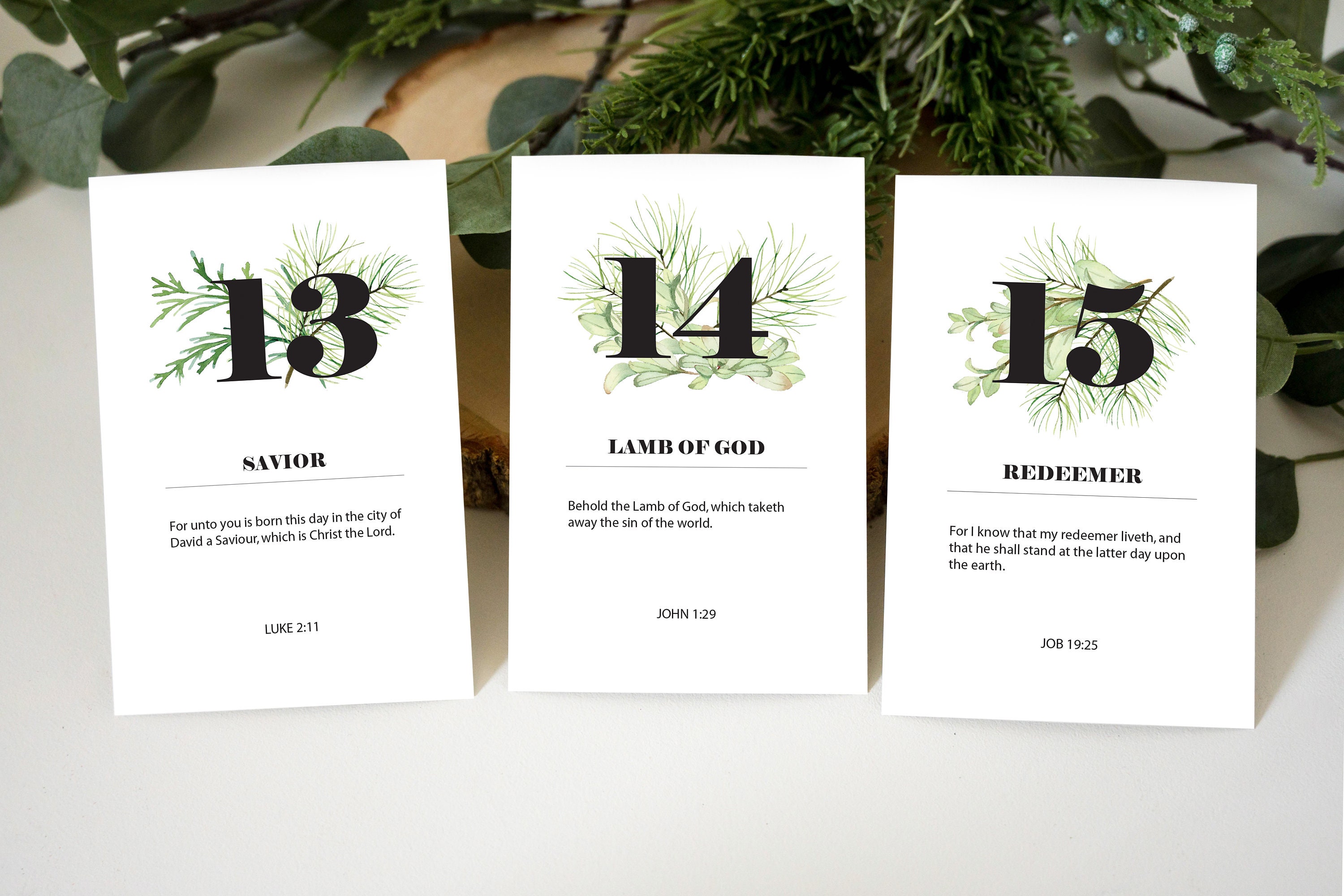 25 Days of Christ Advent Cards | Names of Jesus Scripture Countdown ...