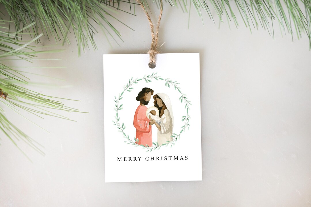 Holy Family Christmas Nativity Tag Printable Christian Christmas Gift ...