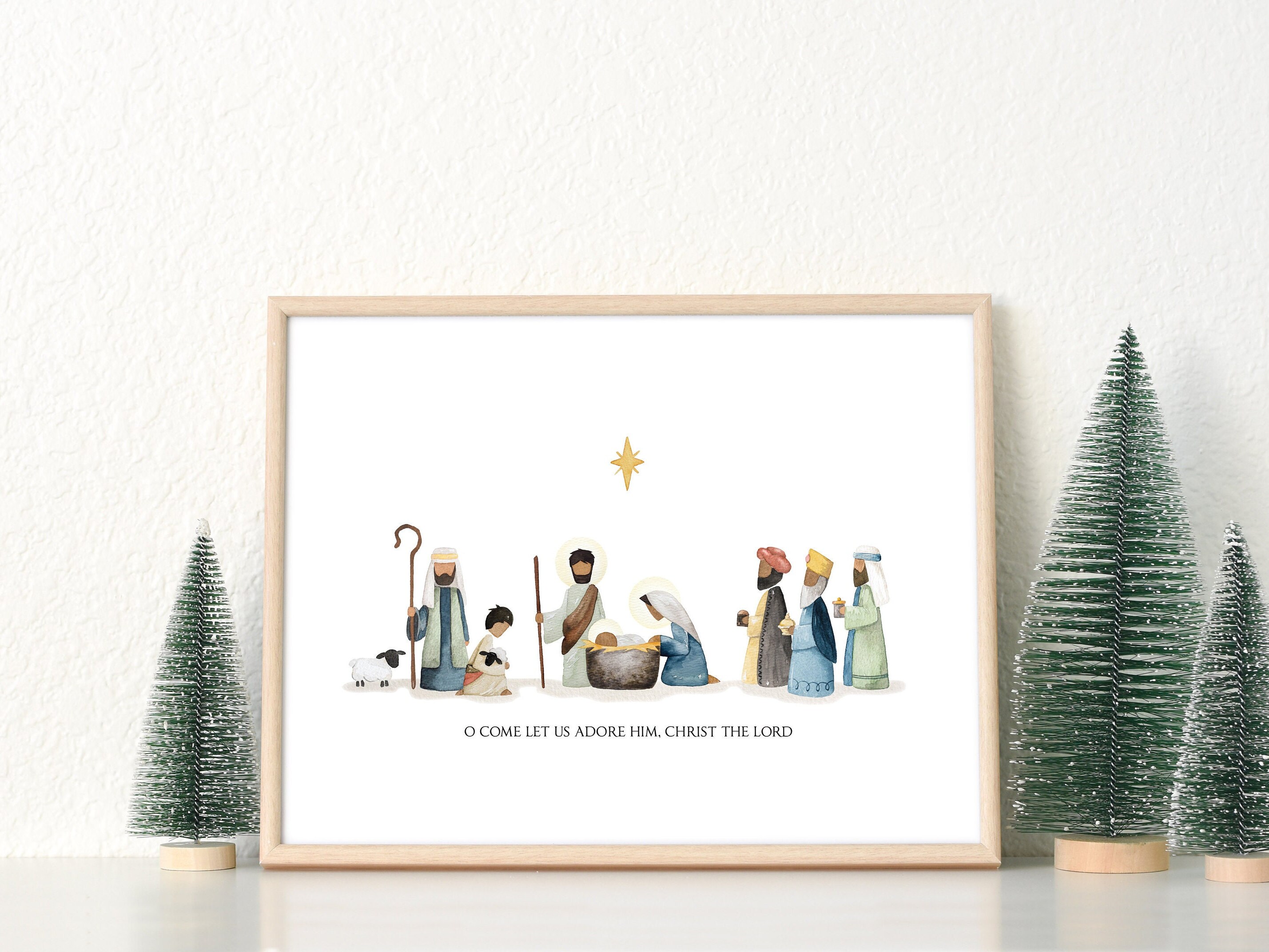 Printable Nativity Art Christmas Nativity Scene Birth of - Etsy
