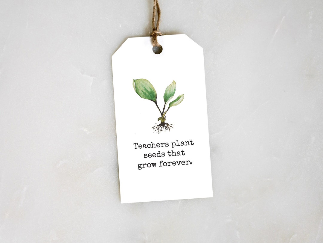 Teachers Plant Seeds That Grow Forever, Teacher Tag, Teacher Thank You ...