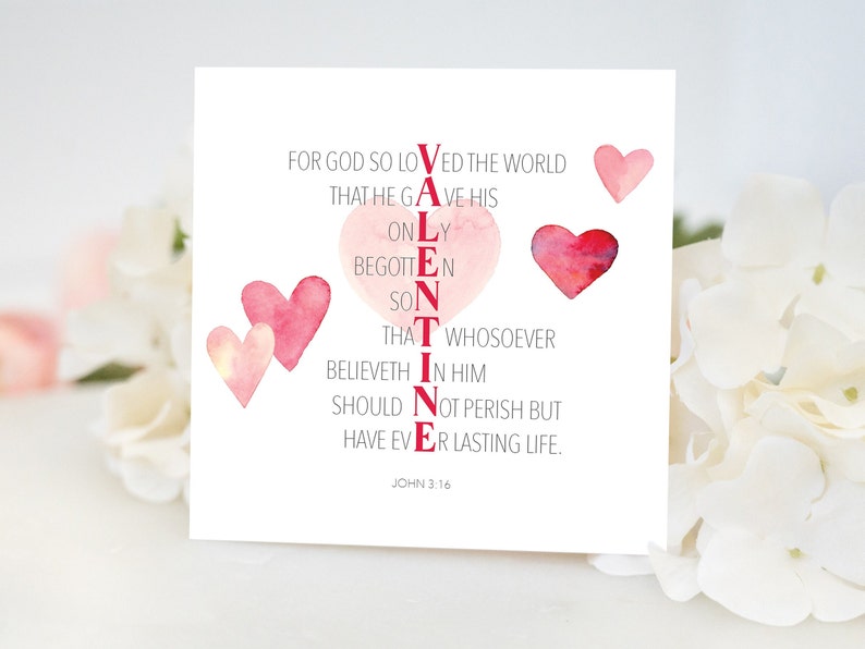 John 3:16 Printable Bible Verse Valentine Scripture - Etsy
