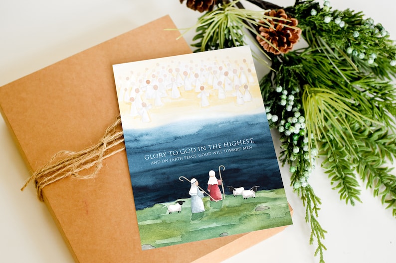 Glory to God Printable Christmas Card Religious Christmas - Etsy