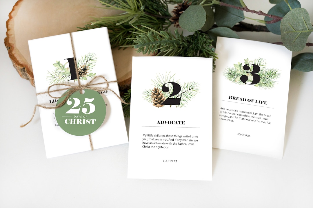 Printable 25 Days of Christ Cards | Names of Christ Advent Calendar ...