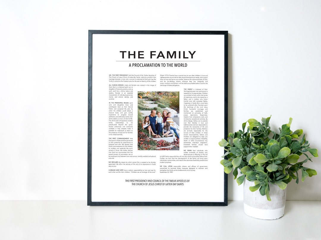 Family Proclamation With Photo Printable | LDS Art | LDS Poster | LDS ...