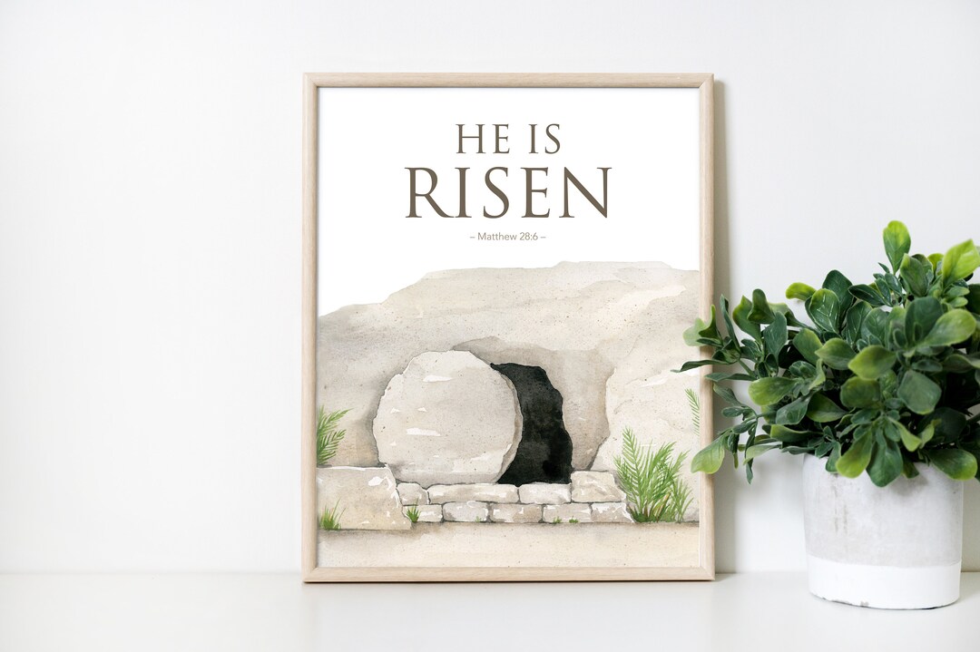 He is Risen Print | Christian Easter Art | Religious Easter Decor ...