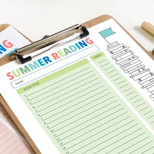 Summer Reading Chart, Reading Tracker, Summer Reading List, Reading Log ...