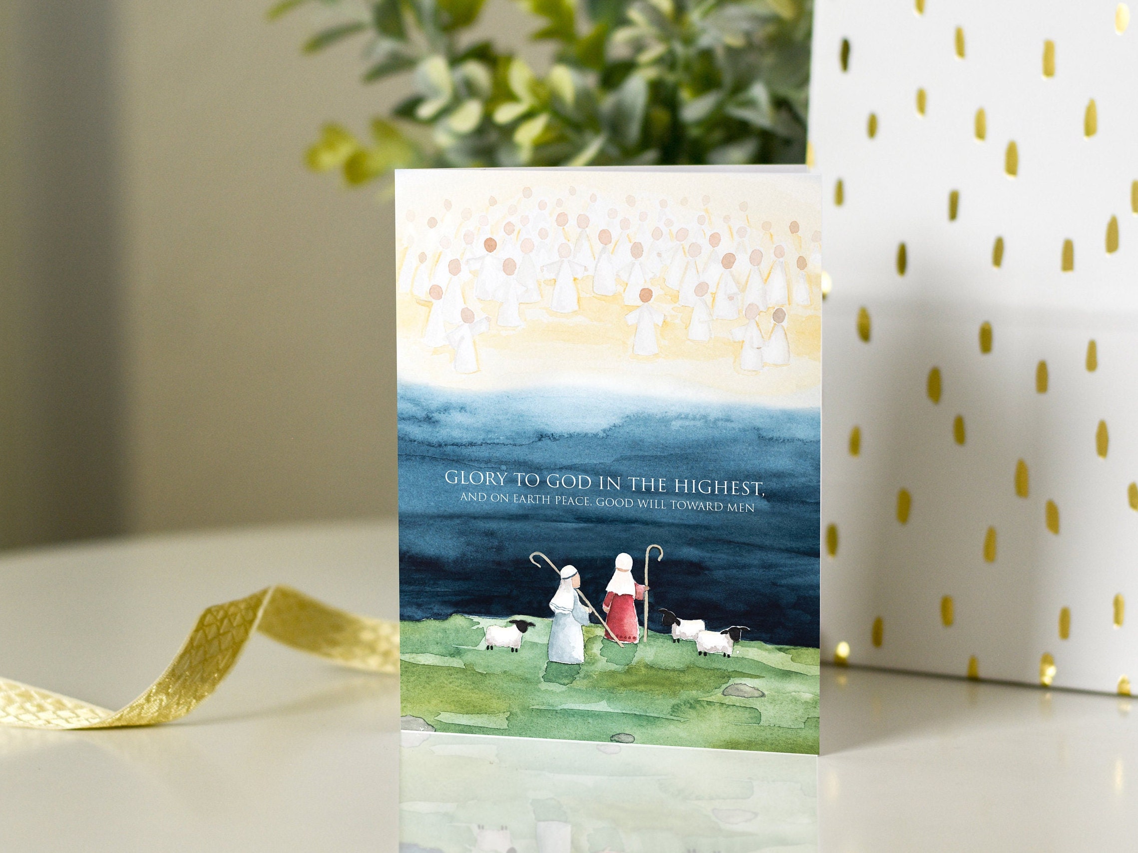 Glory to God Printable Christmas Card Religious Christmas - Etsy