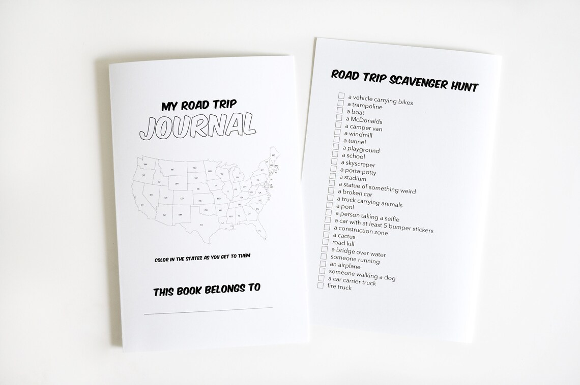 Kids Travel Journal Printable Road Trip Activity Road Trip - Etsy