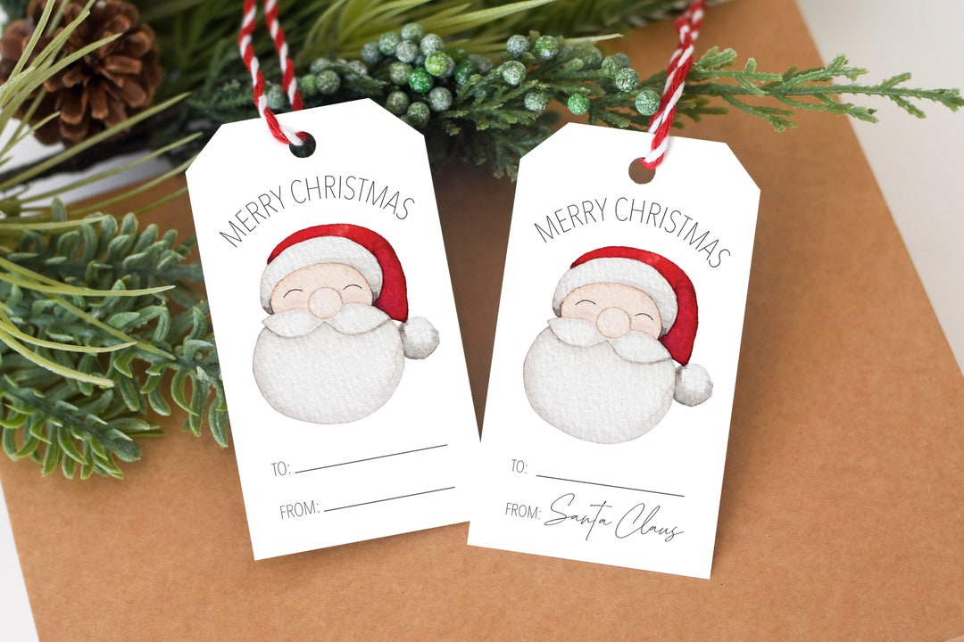 Printable Santa Tag, Christmas Tag, Holiday Gift Tag, Holiday Party ...