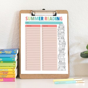 Summer Reading Chart, Summer Reading Log, 50 Book Challenge, Reading ...