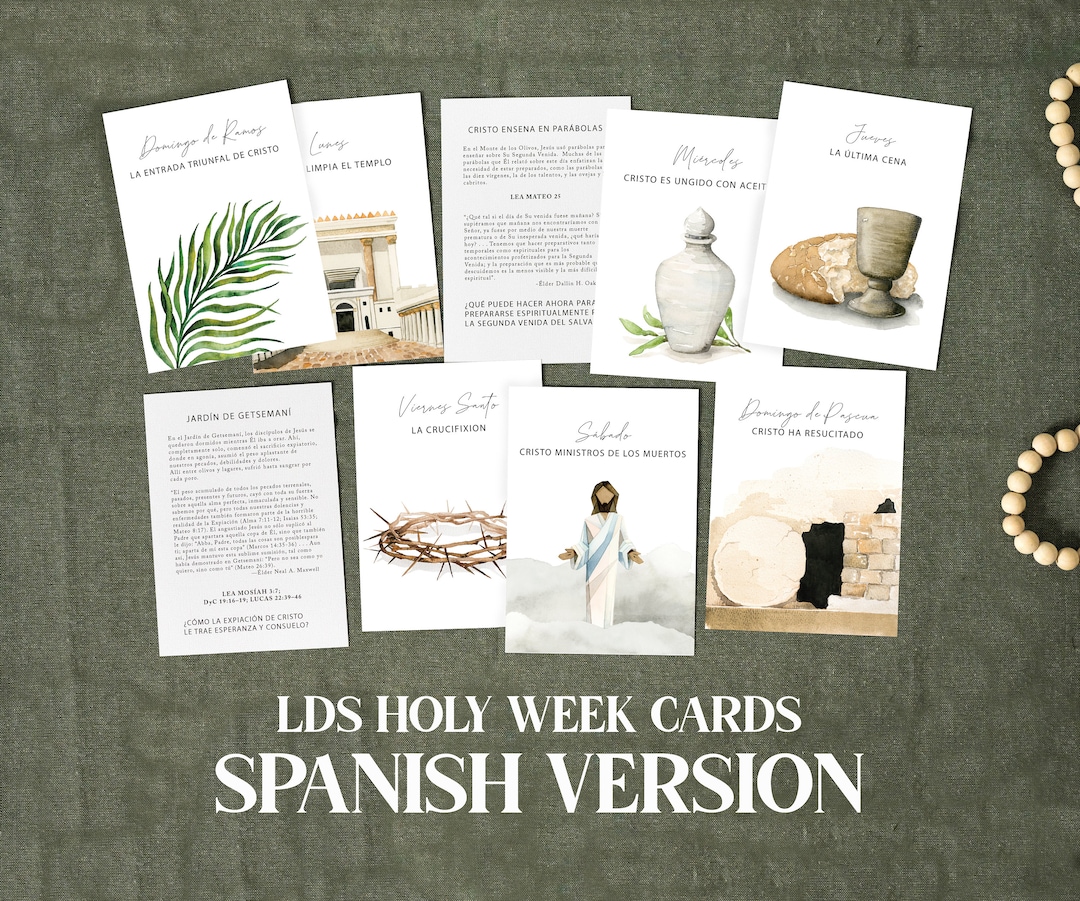Spanish LDS Holy Week Study Cards | Printable LDS Easter Advent ...