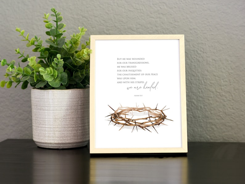 Isaiah 53 Crown of Thorns Printable LDS Art Easter Art | Etsy